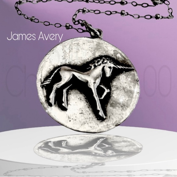 James Avery | Jewelry | James Avery Rare Unicorn Disc Concave Pendant Forged Beaded Necklace ...